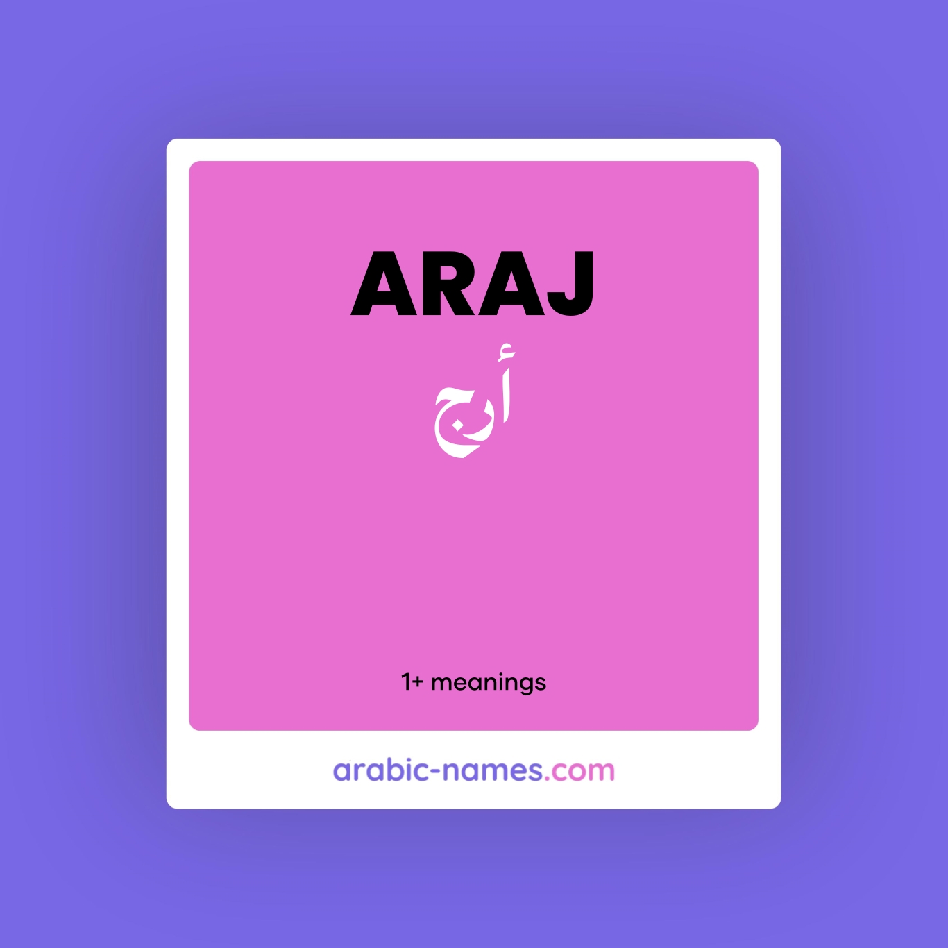 ARAJ (أرج) Meaning in Arabic & English - Arabic Names