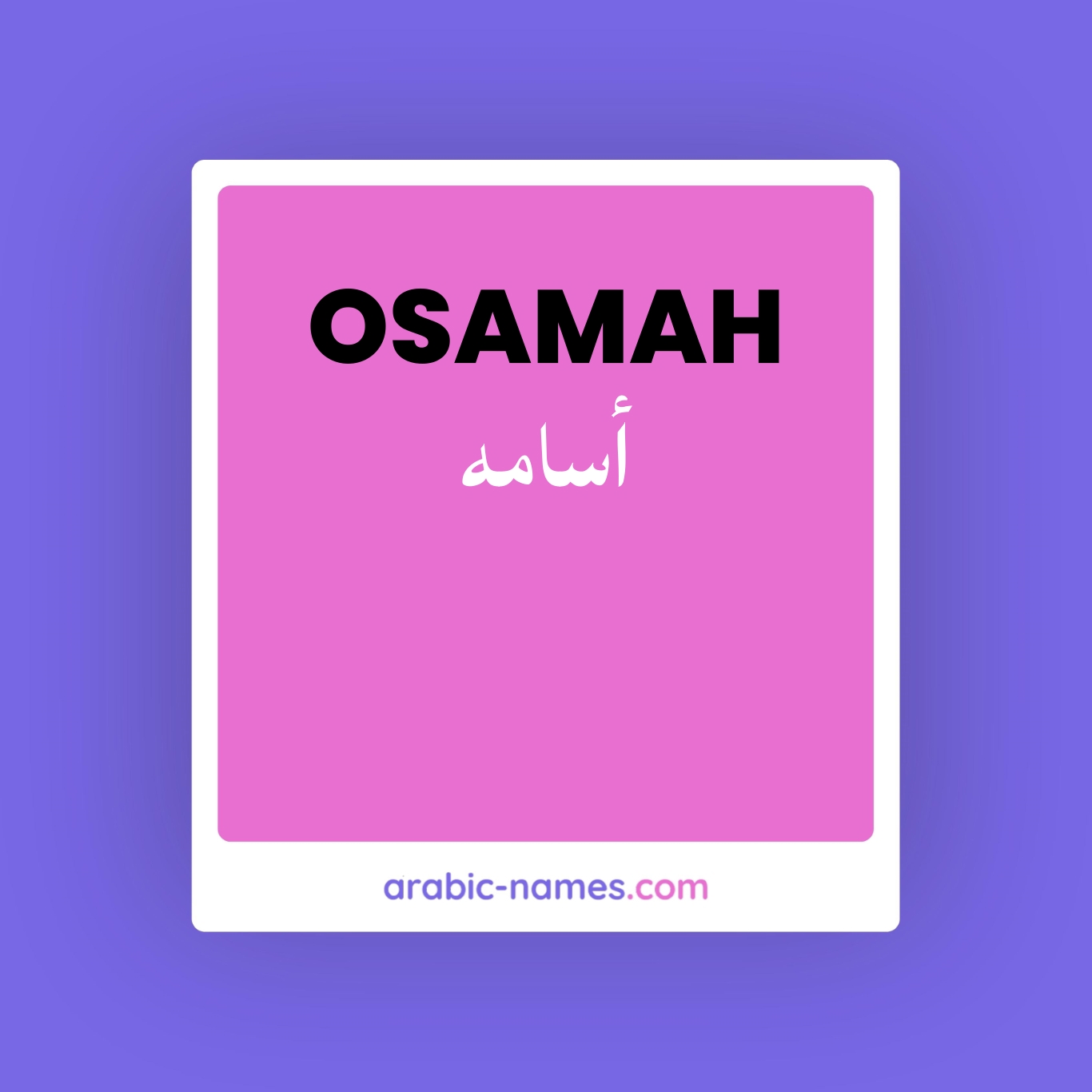 OSAMAH (أسامه) Meaning in Arabic & English - Arabic Names