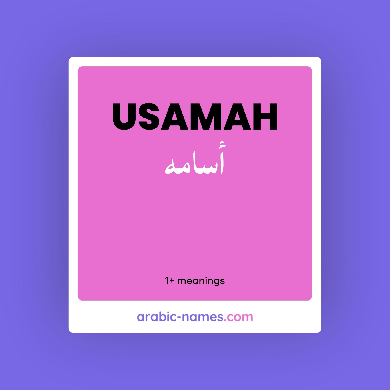 USAMAH (أسامه) Meaning in Arabic & English - Arabic Names