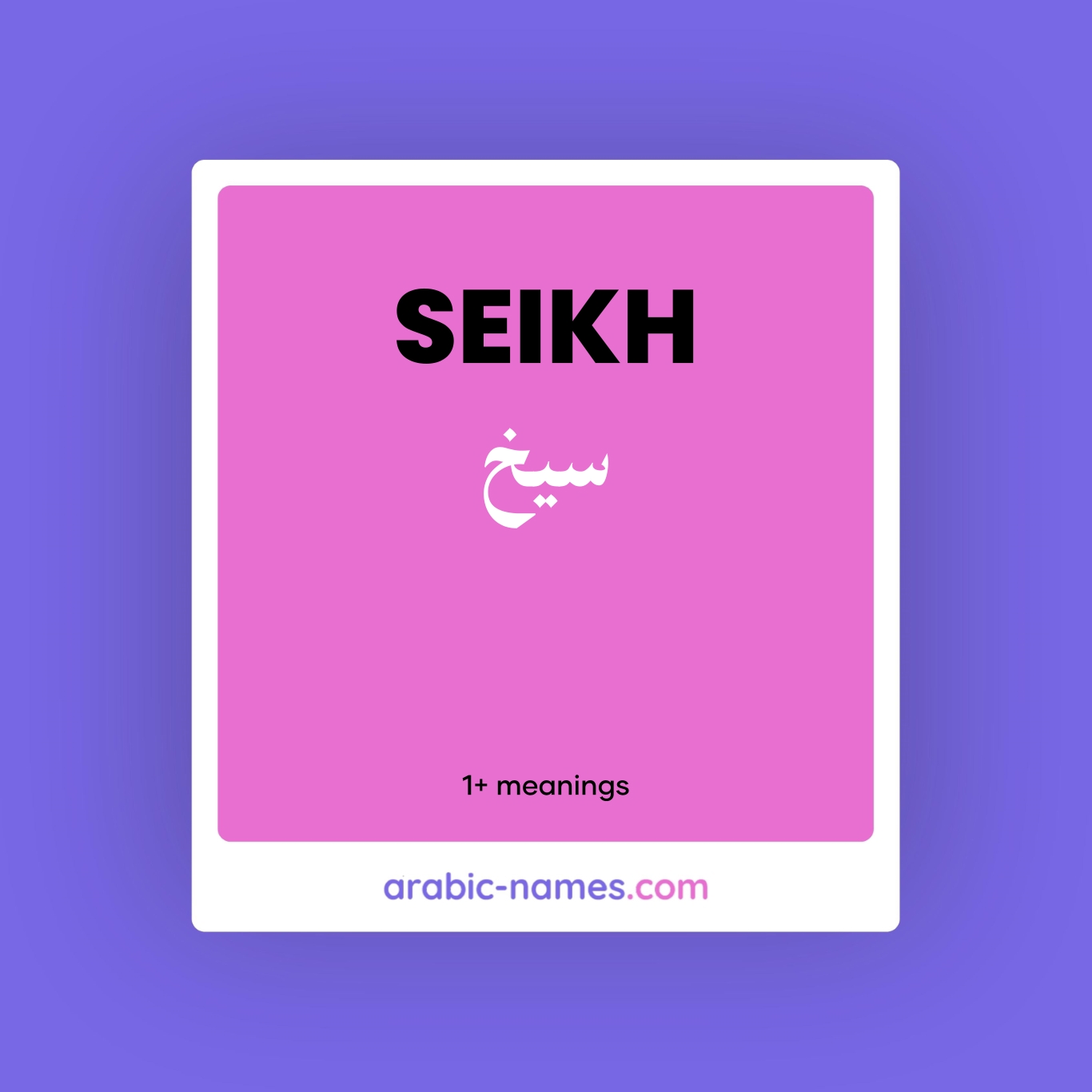 SEIKH (سيخ) Meaning in Arabic & English - Arabic Names